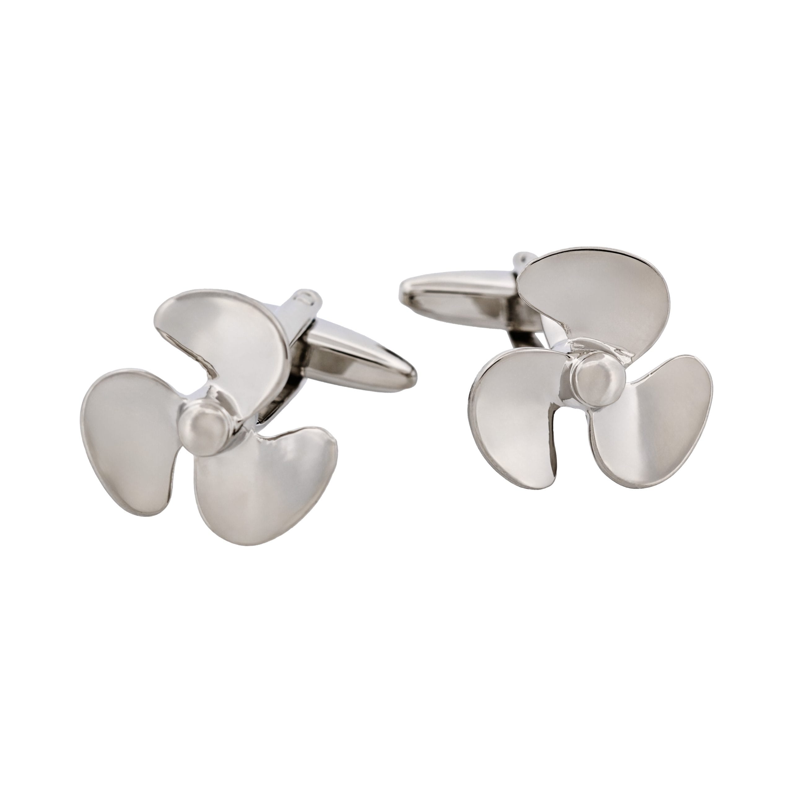 Rhodium Plated Propeller Cufflinks | Cudworth