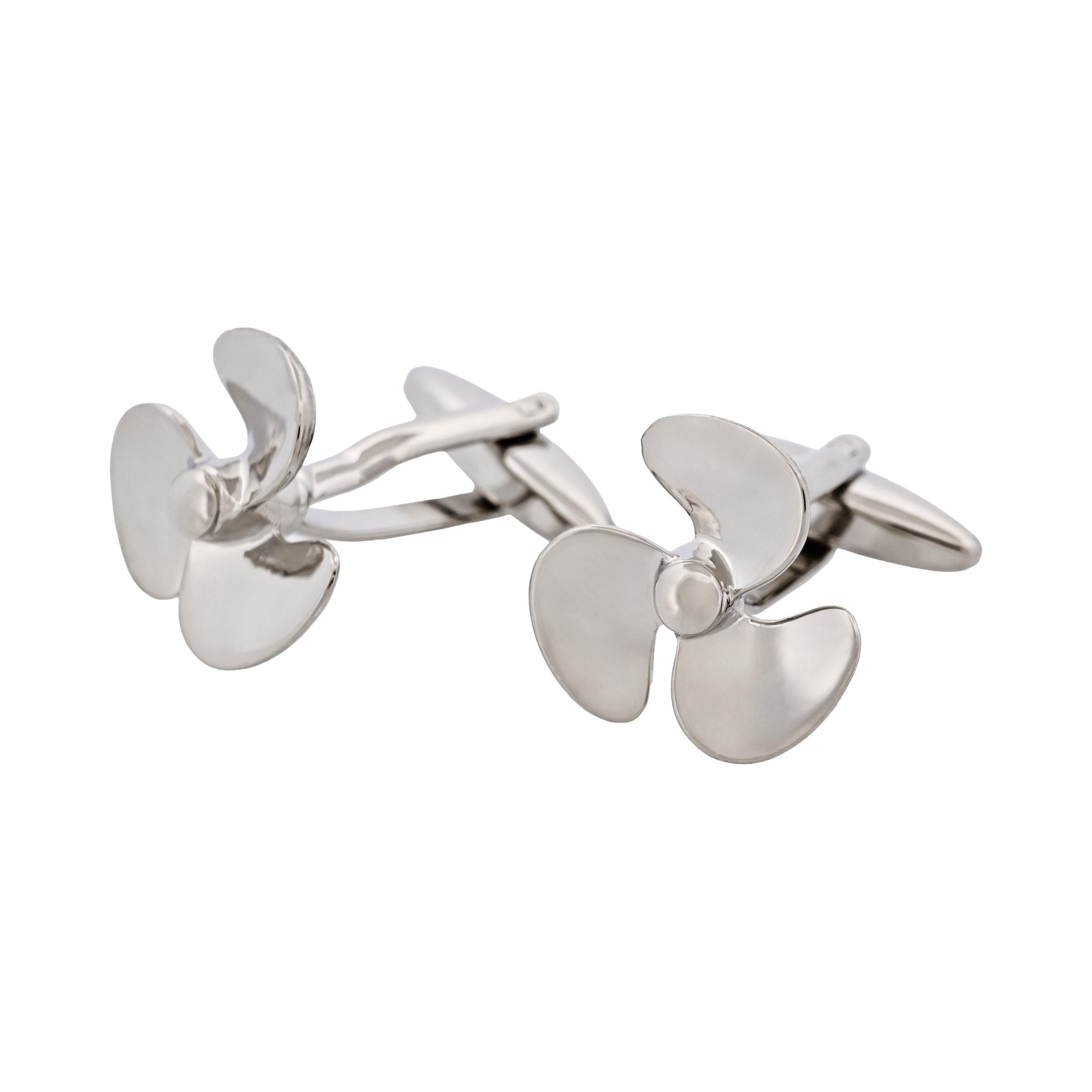 Rhodium Plated Propeller Cufflinks | Cudworth