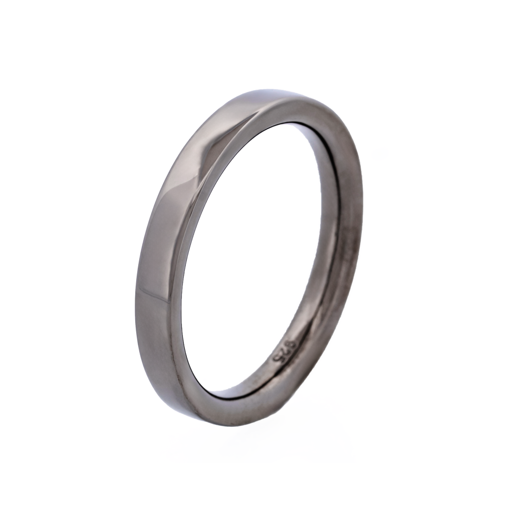 Sterling Silver/Gun Metal plated Ring | Cudworth