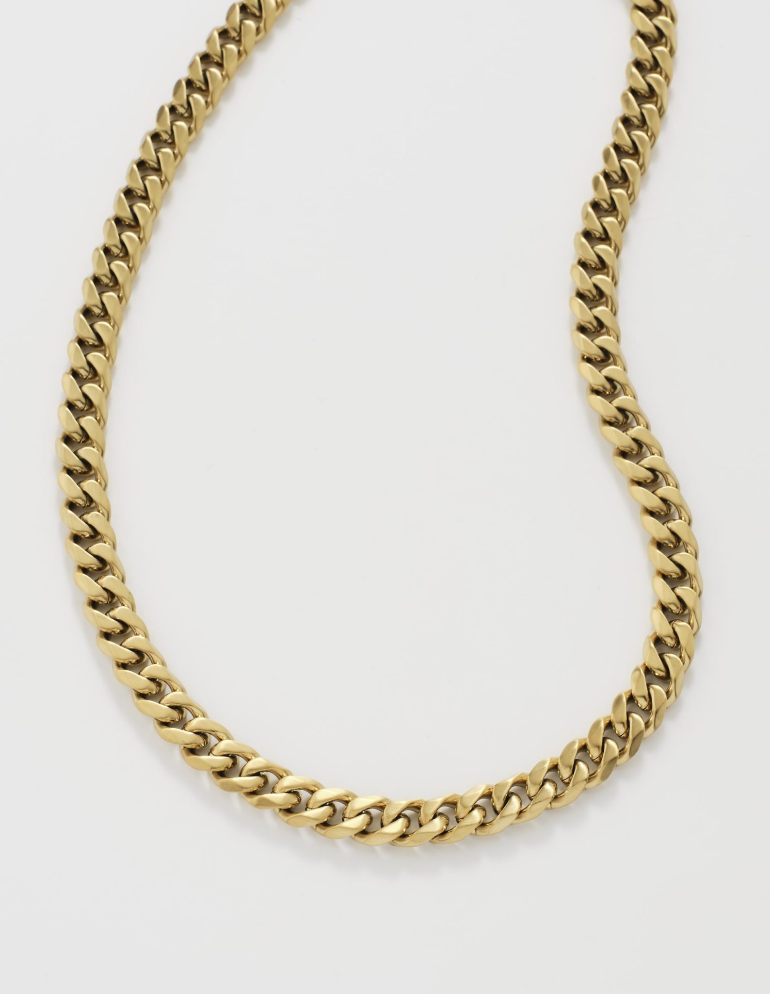 Ion Plated 18k Gold Brushed Stainless Steel Neck Chain | Cudworth