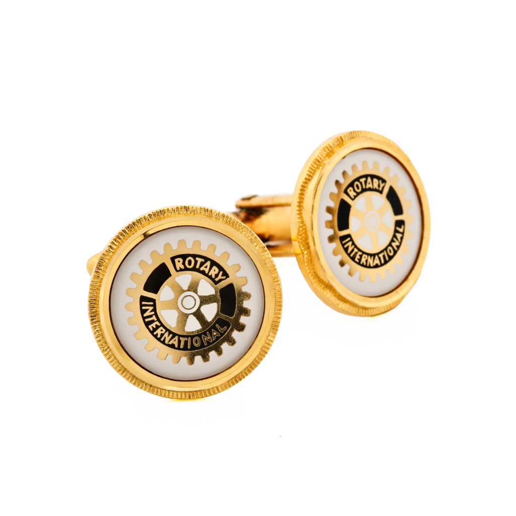 Rotary logo white cufflinks | Cudworth